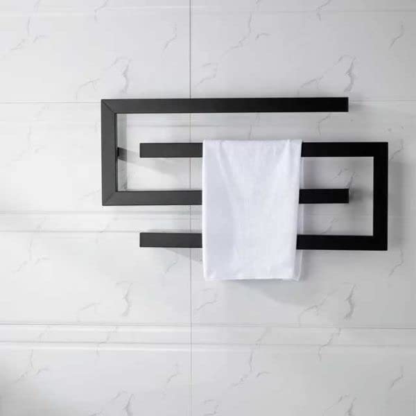 Modern Towel Shelf, Matt Black Bath Towel Holders, 4-Tiers Integrated Towel Rails, Wall Mounted Towels Shelves Rack