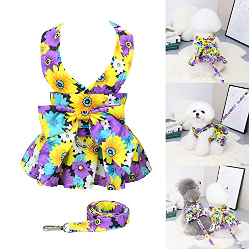 Pet Clothes for Small Dogs Girls Dress Puppy Clothes Bow Tie Belt Belt Skirt Princess Skirt Dog Can Hang Belt T-Shirts for Medium Dogs Easter