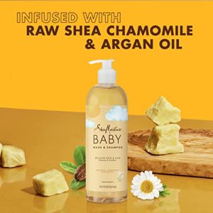 SheaMoisture Baby Wash and Shampoo Raw Shea, Chamomile & Argan Oil for Delicate Skin and Hair Baby Care with Shea Butter, 19.2 oz