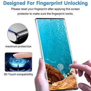 [2+2 Pack] Galaxy S22 Ultra Screen Protector, 9H Tempered Glass, Ultrasonic Fingerprint Support, 3D Curved, HD Clear Scratch Resistant for Samsung Galaxy S22 Ultra 5G Glass Screen Protector