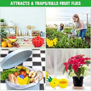 Fruit Fly Traps Refills with 16pcs Sticky Pads Traps, Safe 4pcs Gants Trap Bait Refills Liquid Replacement for Indoors Outdoor Kitchen Home Plant, Fruit Flies Refills for Reusable Fruit Fly Trap