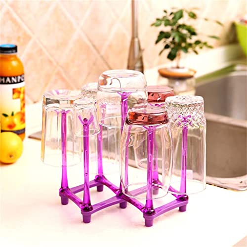 XWOZYDR Foldable Home Kitchen Glass Cup Rack Water Mug Draining Drying Organizer Drain Holder Stand