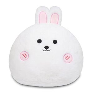 achwishap cute rabbit plush pillow 11.8", squishy bunny pillow, sleeping hugging pillows, 3d cony shaped back pillow, beloved gifts at birthday (white rabbit, 11.8in)