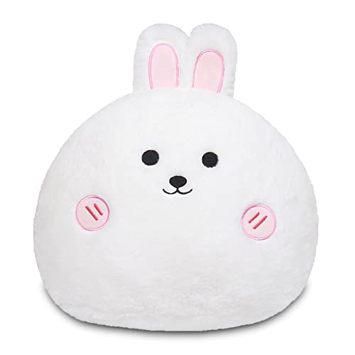 Achwishap Cute Rabbit Plush Pillow 11.8", Squishy Bunny Pillow, Sleeping Hugging Pillows, 3D Cony Shaped Back Pillow, Beloved Gifts at Birthday (White Rabbit, 11.8in)