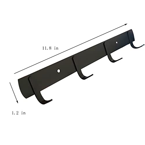 AOLZUNK Coat Hooks Wall Mounted, Stainless Steel Coat Rack, Hanging Coats Towels Hats Clothes, Black