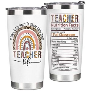 teacher gifts for women - teacher appreciation gifts from students - gifts for teachers - teacher gifts for birthday, appreciation week, back to school - teacher valentine gifts 20 oz teacher tumbler