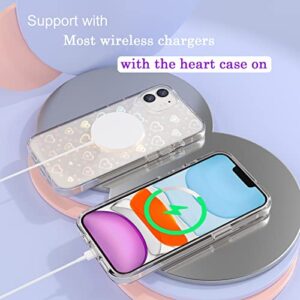 Tksafy for iPhone 11 Case, Clear Glitter Cute Laser Holographic Love Heart Pattern for Women Girls, Anti-Scratch Hard PC Protective Phone Cover for Apple iPhone 11 6.1-inch 2019, Rainbow Heart