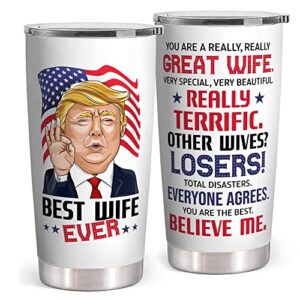 gifts for wife from husband - wife gifts - wedding anniversary, birthday gifts for wife - wife christmas gift ideas, christmas gifts for wife - romantic i love you gifts for her - 20 oz wife tumbler