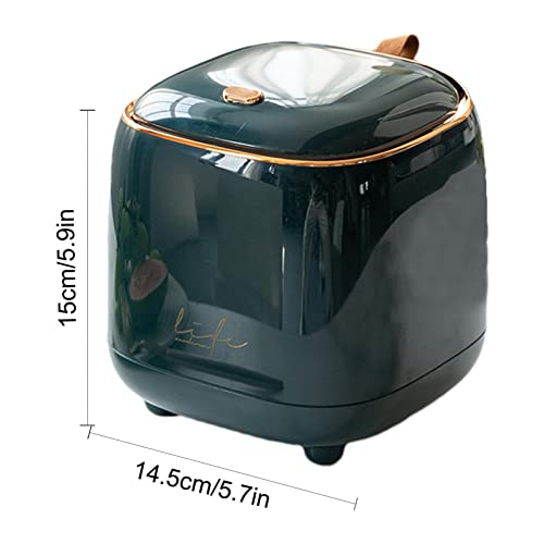 HEPVET Counter Trash Can,Mini Trash Can with Lid,Compost Bin Desktop Trash Can Tiny Trash Can with Removable,Garbage Can for Car Home Desk Countertop Office