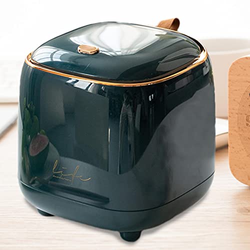 HEPVET Counter Trash Can,Mini Trash Can with Lid,Compost Bin Desktop Trash Can Tiny Trash Can with Removable,Garbage Can for Car Home Desk Countertop Office