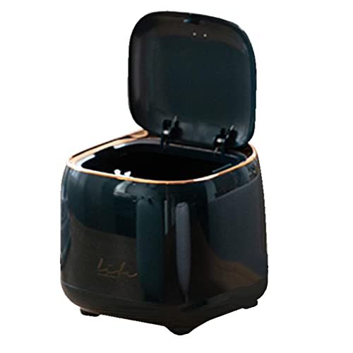 HEPVET Counter Trash Can,Mini Trash Can with Lid,Compost Bin Desktop Trash Can Tiny Trash Can with Removable,Garbage Can for Car Home Desk Countertop Office