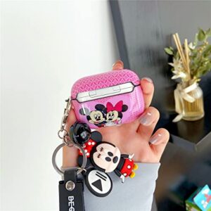 Cute Airpod pro Case, Airpod pro Personalise Custom, Airpod pro Case Cover with Keychain/Lanyard Protective Hard Case Skin Portable Shockproof Cover for Women Girls Wireless Airpod pro Case (Minnie)