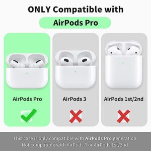 Linsaner AirPods Pro Case Cover with Keychain, Full Protective Silicone Skin Accessories for Women Men Girl with Apple AirPods Pro Case,Front LED Visible，Black