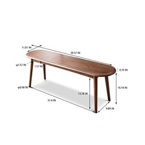 HomSof Natural Oak Wood Bed Bench for Dining Room, Walnut 39.4" 1