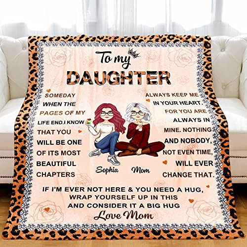 KERAOO Personalized Blanket Gift for Daughter, Christmas Birthday Gifts for Daughter, Custom Throw Blanket to My Daughter from Mom, Mother's Day Graduation Gifts (Custom Daughter-06)