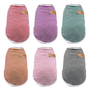 Large for Dogs Female Shirts with 6 Striped Colorful Dog Colors Clothes Apparel T Striped Striped Vest Dog Shirts Puppy Shirts Pet Clothes Dog Medium No