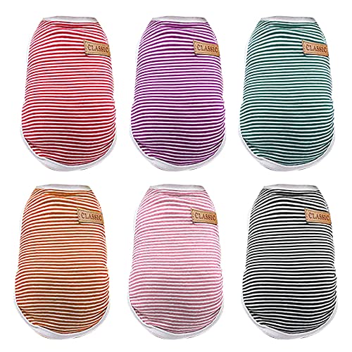 Large for Dogs Female Shirts with 6 Striped Colorful Dog Colors Clothes Apparel T Striped Striped Vest Dog Shirts Puppy Shirts Pet Clothes Dog Medium No