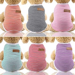 Large for Dogs Female Shirts with 6 Striped Colorful Dog Colors Clothes Apparel T Striped Striped Vest Dog Shirts Puppy Shirts Pet Clothes Dog Medium No