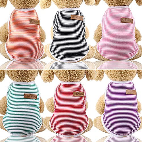 Large for Dogs Female Shirts with 6 Striped Colorful Dog Colors Clothes Apparel T Striped Striped Vest Dog Shirts Puppy Shirts Pet Clothes Dog Medium No