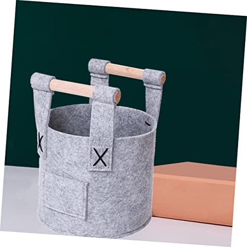 1 PC Laundry Office Cubes Felt Clothing Home Basket Bins Organizer Household Storage for Handles Large Pet Simple Farbric Wooden with Sundries Blankets Desktop Bucket Clothes