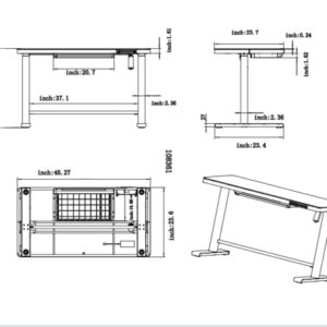 Lanxicat 46x24 Glass Electric Standing Home Office Desks Stand Up Desk Adjustable Height Desk with USB/Wireless Charging/Power Strip with Drawers (2Tempered Glass Top, White Frame, 46x24)