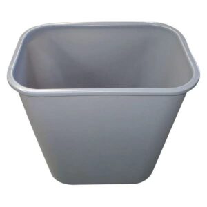 mdmprint 10 gal. plastic rectangular trash can, gray