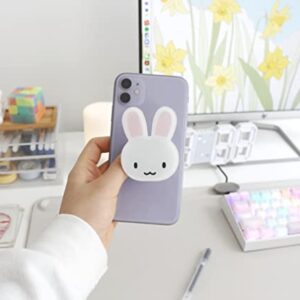 Bunny Rabbit Phone Grip Phone Charm | Phone Stand, Phone Mount, Grip tok (White)