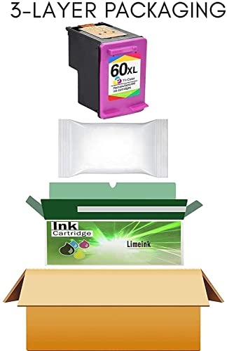 Limeink Remanufactured Ink Cartridge 60XL 60 XL Replacement for HP Envy 100 110 120 Photosmart c4680 c4780 c4795 d110 Deskjet d2680 f2430 f4280 f4440 f4580 f4480 Printer 1 Color