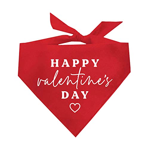 Happy Valentine's Day Valentine's Day Dog Bandana (Red)