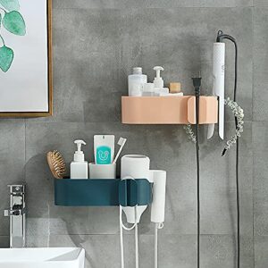 BRAIYV Wall Mounted Floating Shelf, Non-Drilling Adhesive Bathroom Organizer Ledge Shelf for Home Decor, Kitchen, Bedroom, Bathroom,Blue