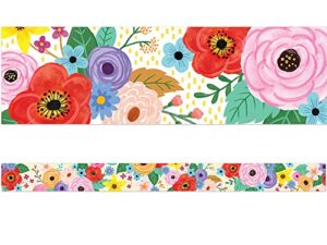 teacher created resources wildflowers straight border trim, 35 feet