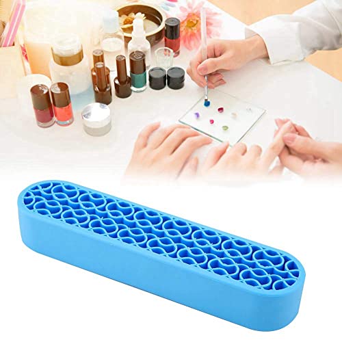 AKOAK 1 Pack Silicone Makeup Brush Holder, Cosmetics Storage Box Desktop Finishing Container, Painting Pen Holder Sewing Craft Organizer (Blue)