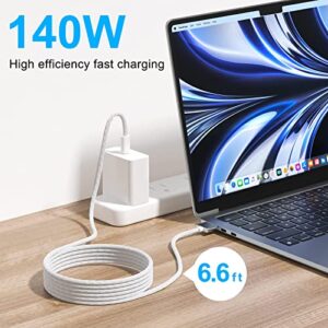 PonJel 140W USB C to Magnetic 3 Charging Cable Cord Compatible with MacBook Air (M2, 2022) and MacBook Pro (14-inch, M2, 2023), Pro (16-inch, M2, 2023), Pro (14-inch, 2021), Pro (16-inch, 2021) 6.6ft