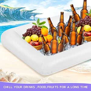 10 Packs Inflatable Serving Bars Ice Buffet Salad Serving Trays Large Food Drink Cooler Holder Containers for Indoor Outdoor BBQ Picnic Pool Beach Summer Luau Party Supplies