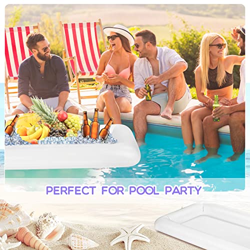 10 Packs Inflatable Serving Bars Ice Buffet Salad Serving Trays Large Food Drink Cooler Holder Containers for Indoor Outdoor BBQ Picnic Pool Beach Summer Luau Party Supplies