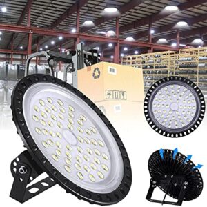 LED High Bay Light, 200W 20000LM Super Bright UFO High Bay LED Lights, 6500K LED Shop Lights, IP54 Warehouse Lights Area Light Fixture Commercial Bay Lighting Bay Lights for Garage Barn Workshop-10