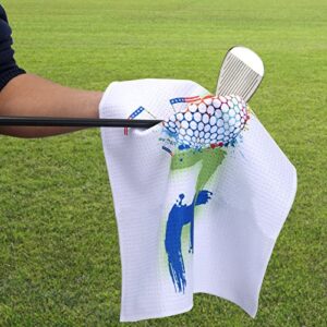 ZZHAO Golf Towel | Super Absorbent Microfiber Towels | Lightweight, Scratch-Resistant, and lint-Free | Aluminum Alloy Hook | 16x12 Inches for Father's Day