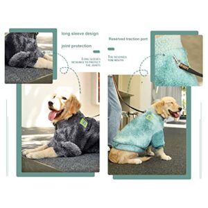 Dog Winter Coat, Big Dog Warm Jacket Cosy Dog Cold Weather Vest with Tow Port, Breathable and Comfortable, Pet Thick Apparel Clothes for Medium Large Dogs-Green||4XL