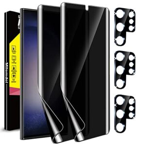 milomdoi [2+3pack for samsung galaxy s23 ultra privacy screen protector [not glass] accessories 2 pack film privacy screen for samsung s23 ultra 5g with 3 pack tempered glass camera lens protector