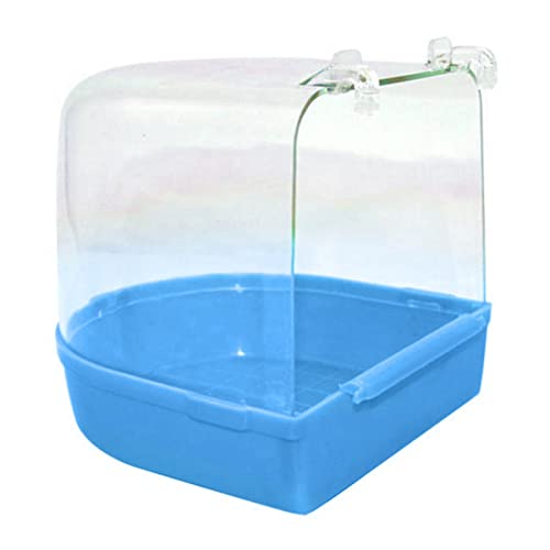 Hiborth Pet Bird Parrot Transparent Bathing Tub Bathtub Shower Box Hanging Cage Decor [Shipped from US]