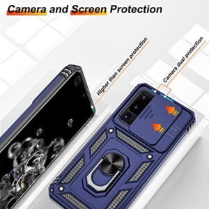 Gritup for Samsung Galaxy S20 Ultra Case with Slide Camera Cover, Build in 360° Rotating Ring Kickstand [Military Grade] Protective Case for Galaxy S20 Ultra 5G, Blue