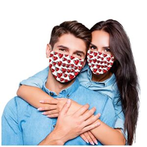 50Pack Holiday Disposable Face_Masks for Women Valentines Day Disposable Women Love Breathable 3 Ply Filter Love Mask