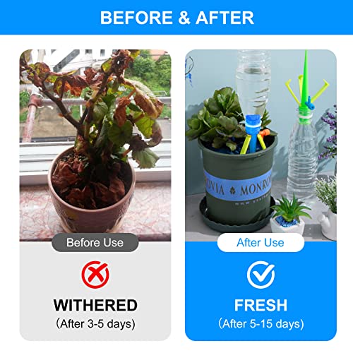 Self Watering Spikes, Adjustable Plant Watering Spikes with Slow Release Control Valve Switch, Insert Spikes Stakes, Automatic Drip Irrigation Watering Devices for Indoor and Outdoor