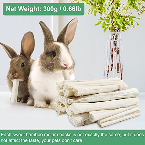 Barley Ears Sweet Bamboo Sticks for Rabbits, Guinea Pig Toys for Teeth Grinding, Rabbit Chew and Treats to Improve Dental Health, Hamster Toys for Bunny, Chinchillas, Gerbils, Rats (300g / 0.66lb)