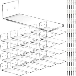 treela 20 pack floating shoe shelves for wall acrylic clear floating sneaker shelves display shoe wall shelf easy to install collections includes cross screws expansion tubes (clear, medium)