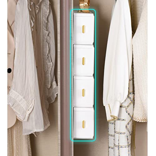 QQXX Underwear Sock Organizer, Wall Mount Drawer Storage Box, Punch-Free Multifunctional Closet Underwear Organizers for Home Bedroom(4pcs, White)