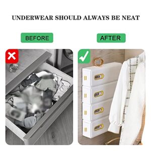 QQXX Underwear Sock Organizer, Wall Mount Drawer Storage Box, Punch-Free Multifunctional Closet Underwear Organizers for Home Bedroom(4pcs, White)