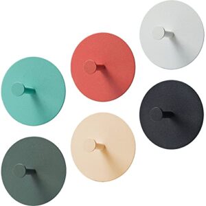 morniie adhesive wall hook, self adhesive hook for towel, robe, coat, key, hat for enterway, door, bathroom, bedroom, kitchen. nordic minimalist style. multicolor 6pcs