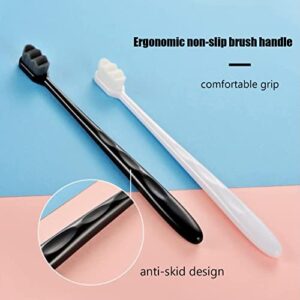 BREVI toothbrush, BREVI Nordic-Inspired Premium Nano Toothbrush, brevi toothbrush nano, Adult Extra Soft Toothbrush with 20000 Soft Bristles for Protect Sensitive Gums (White+Black Wave Head)