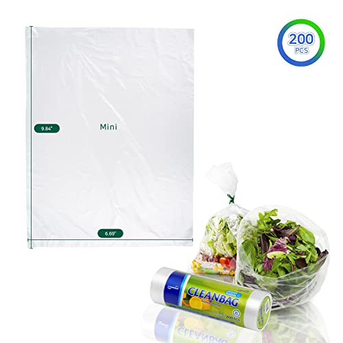 CLEANWRAP Food Storage Roll Bags (6.69 * 9.84-200 PCS) | Food Plastic Bags, Mini Plastic Bags, Plastic Bread Bags, Roll Plastic Bags, Plastic Produce Bag